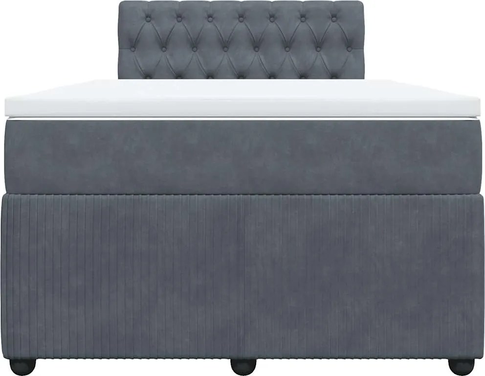 Box spring postel s matrací tmavě šedý 120x190 cm samet 3289993