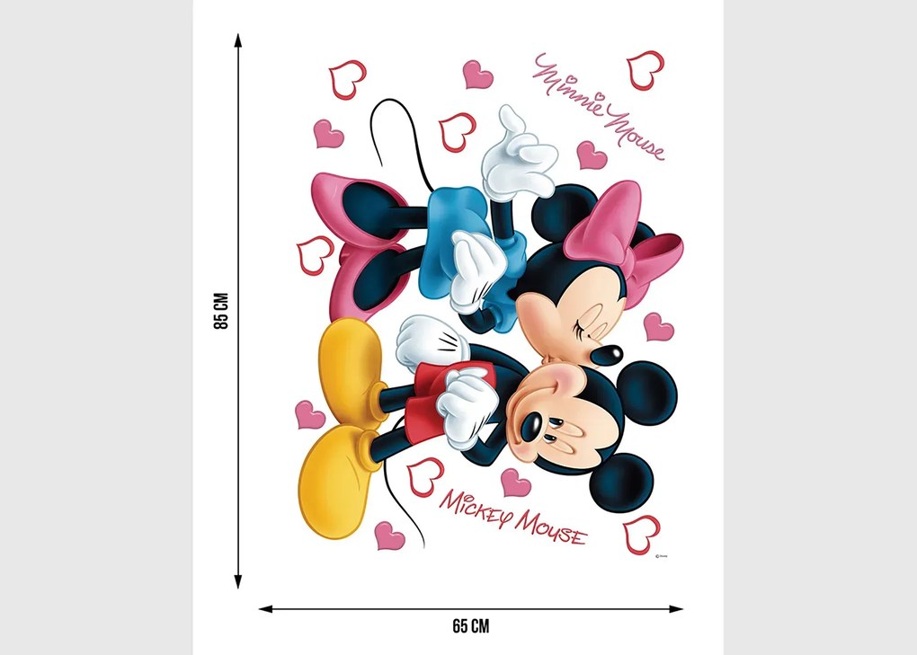 Dětská samolepka na zeď Disney Mickey a Minnie | 65 x 85 cm | DDK882