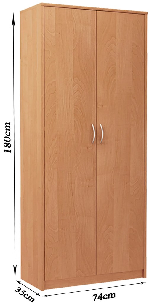 Policová skříň LUCETTE - šířka 74 cm, olše