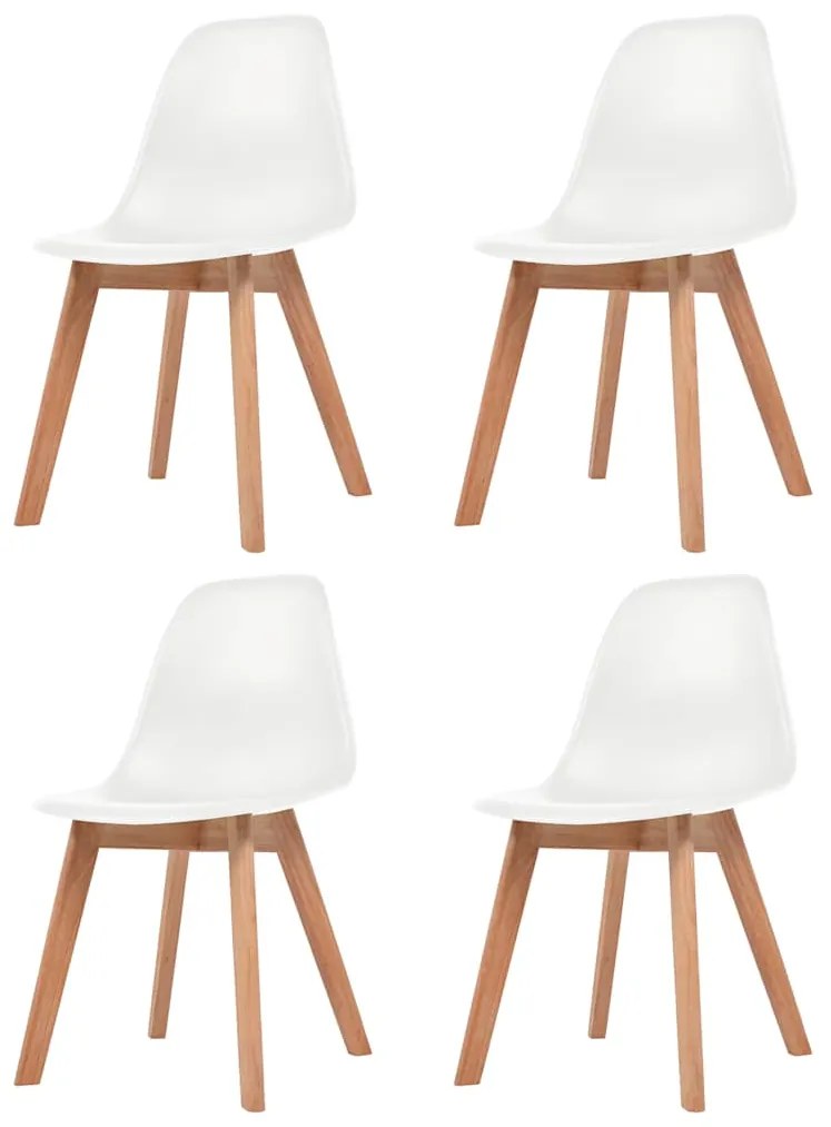Jídelní židle 4 ks bílé plast 244772