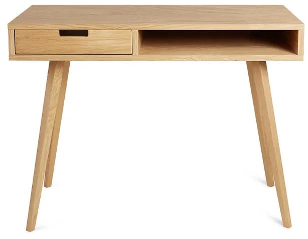 Benlemi Designový dřevěný psací stůl se šuplíkem LEA 100 cm přírodní Strana: Vlevo, Kvalita dřeva: 2. Kombinace dubového masivu a dýhované DTD desky