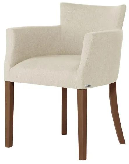 Krémově bílá židle s tmavě hnědými nohami z bukového dřeva Ted Lapidus Maison Santal
