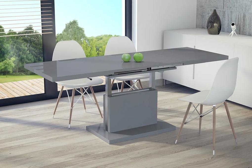 ASTON šedý lesk, rozkládací, zvedací konferenční stůl, stolek | BIANO