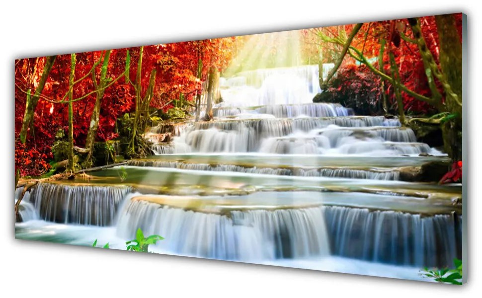 Plexisklo-obraz Vodopád Příroda Les 125x50 cm