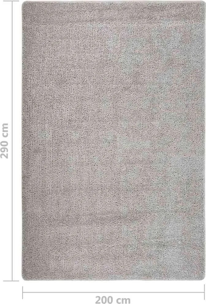 Koberec s dlouhým vlasem světle šedý 200 x 290 cm protiskluzový 340386