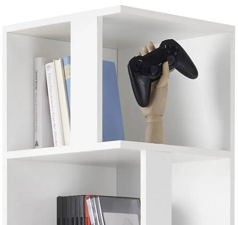 Rohový regál s přihrádkami Corner Shelf, bílý | BIANO