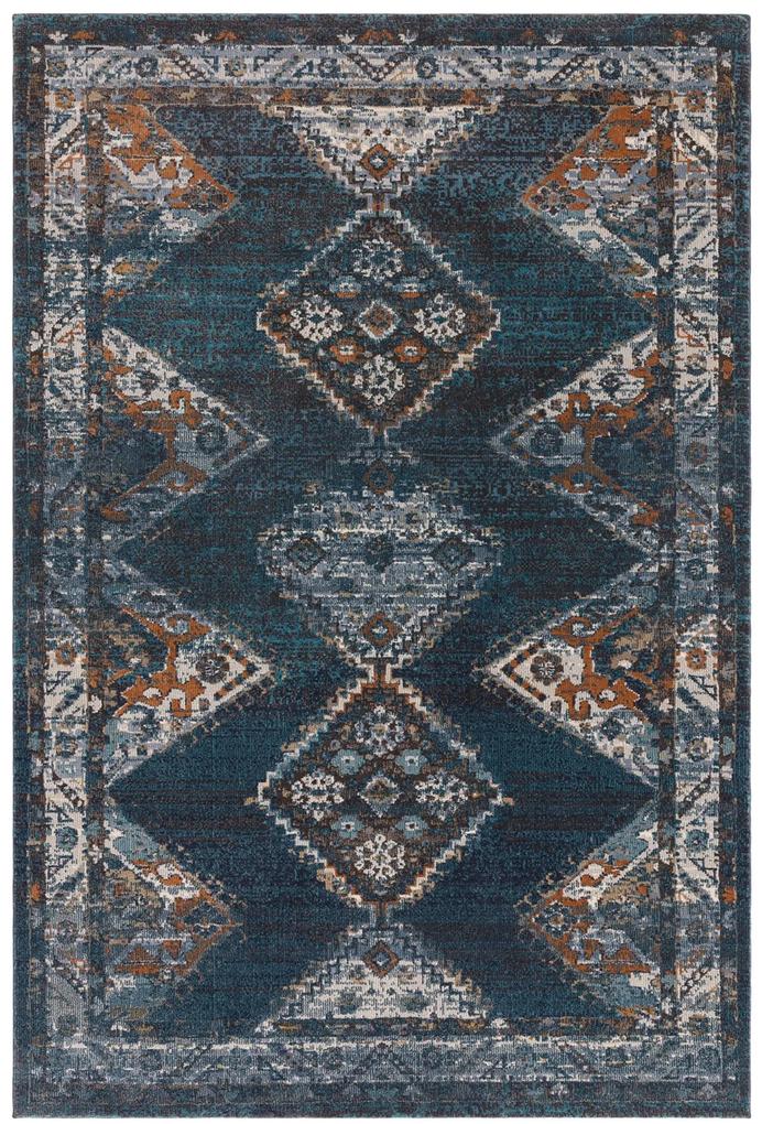 Modrý  koberec Cure Blue Retro Rozměry: 195x290 cm