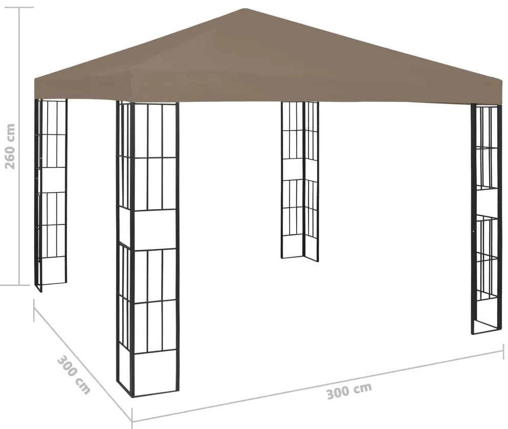 vidaXL Marketos Altán 3 x 3 m taupe