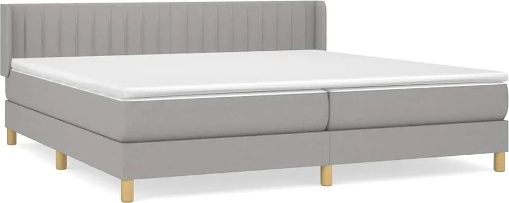 Box spring postel s matrací světle šedá 200 x 200 cm textil 3130457