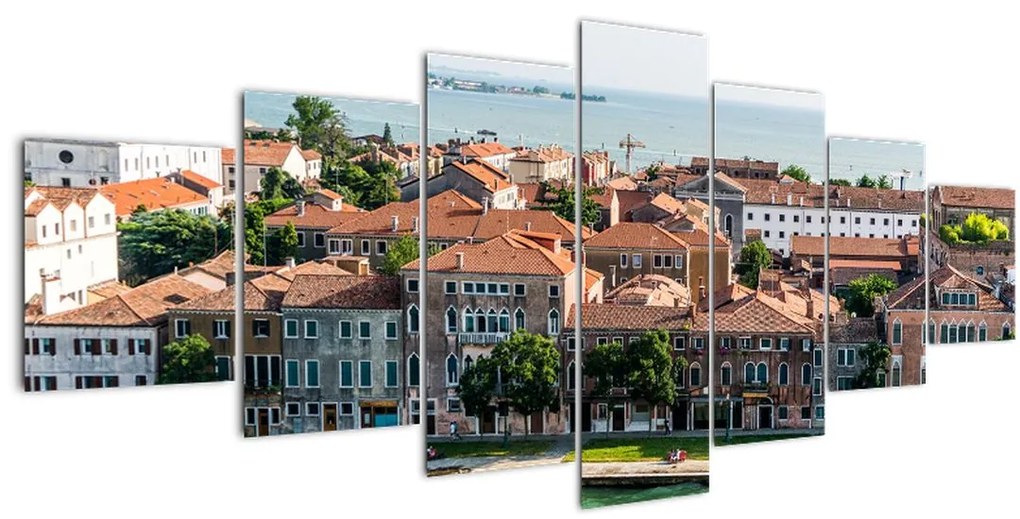 Obraz - Letecký pohled na město (210x100 cm)