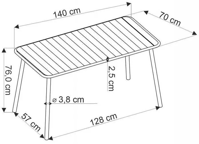 Jídelní stůl Asher, obdélník, černá
