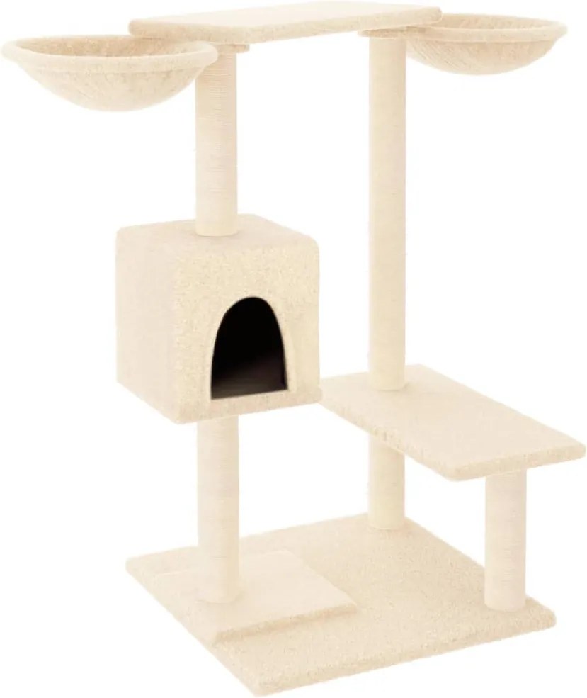 Škrabadlo pro kočky se škrabacími sloupky krémové 82 cm 171759