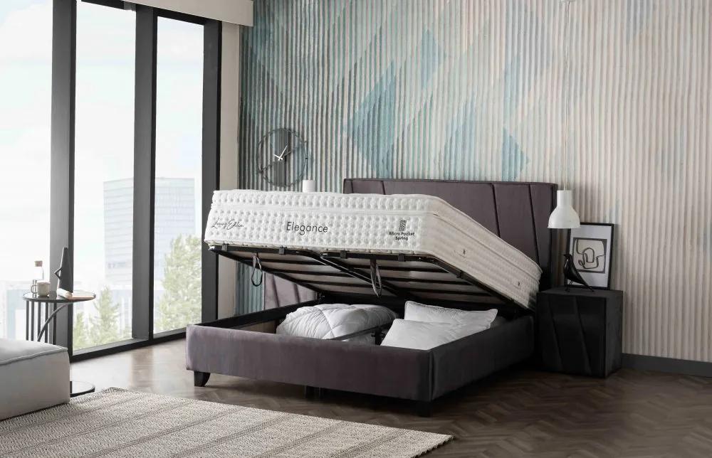 Čalouněná postel ELEGANCE NEW s matrací - černá 120 × 200 cm