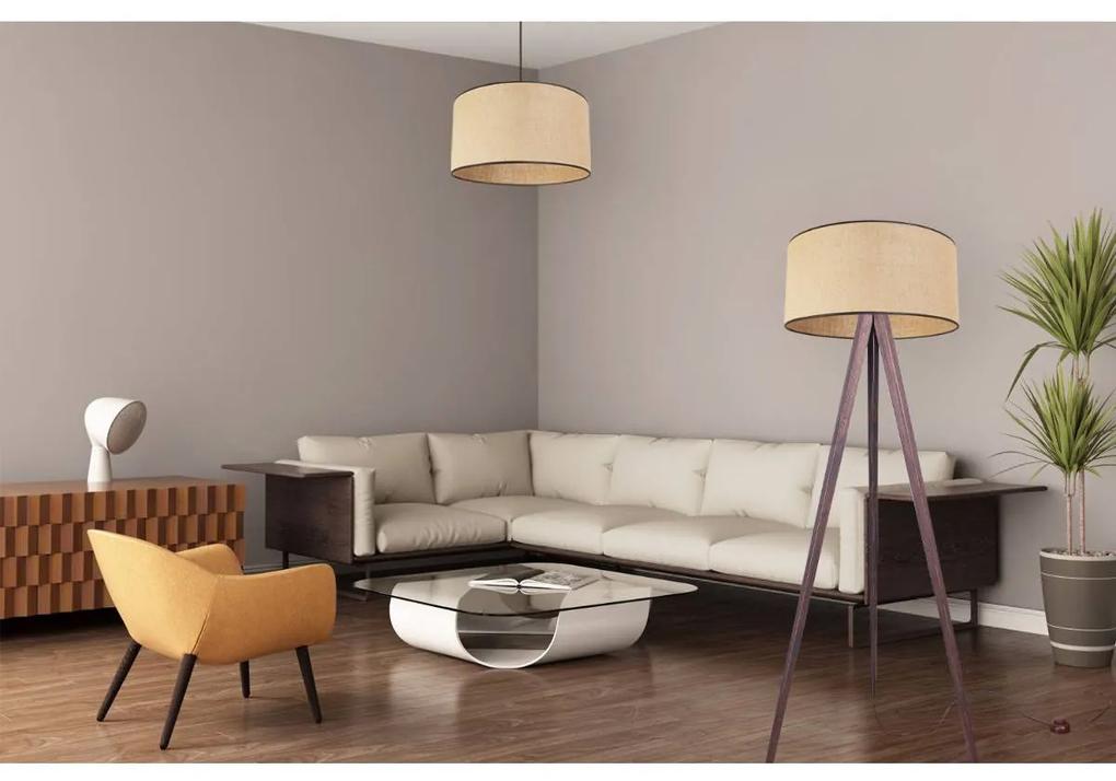 Podlahová lampa JUTA, 1x jutové stínítko, (výběr ze 6 barev konstrukce), BL