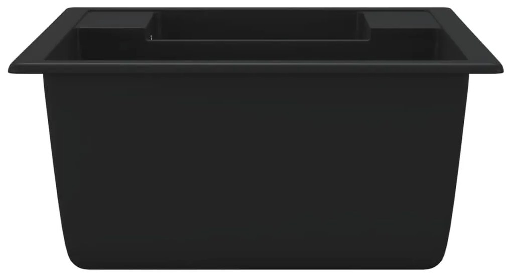 vidaXL Marketos Kuchyňský dřez s přepadem otvorem dvojitý černý žula