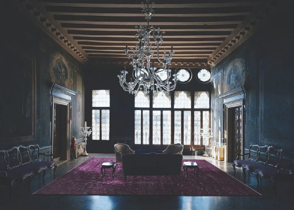 Diamond Carpets India, Ručně vázaný kusový koberec Diamond DC-JK 2 Purple/silver (overdye), 365x550, fialová, kancelář