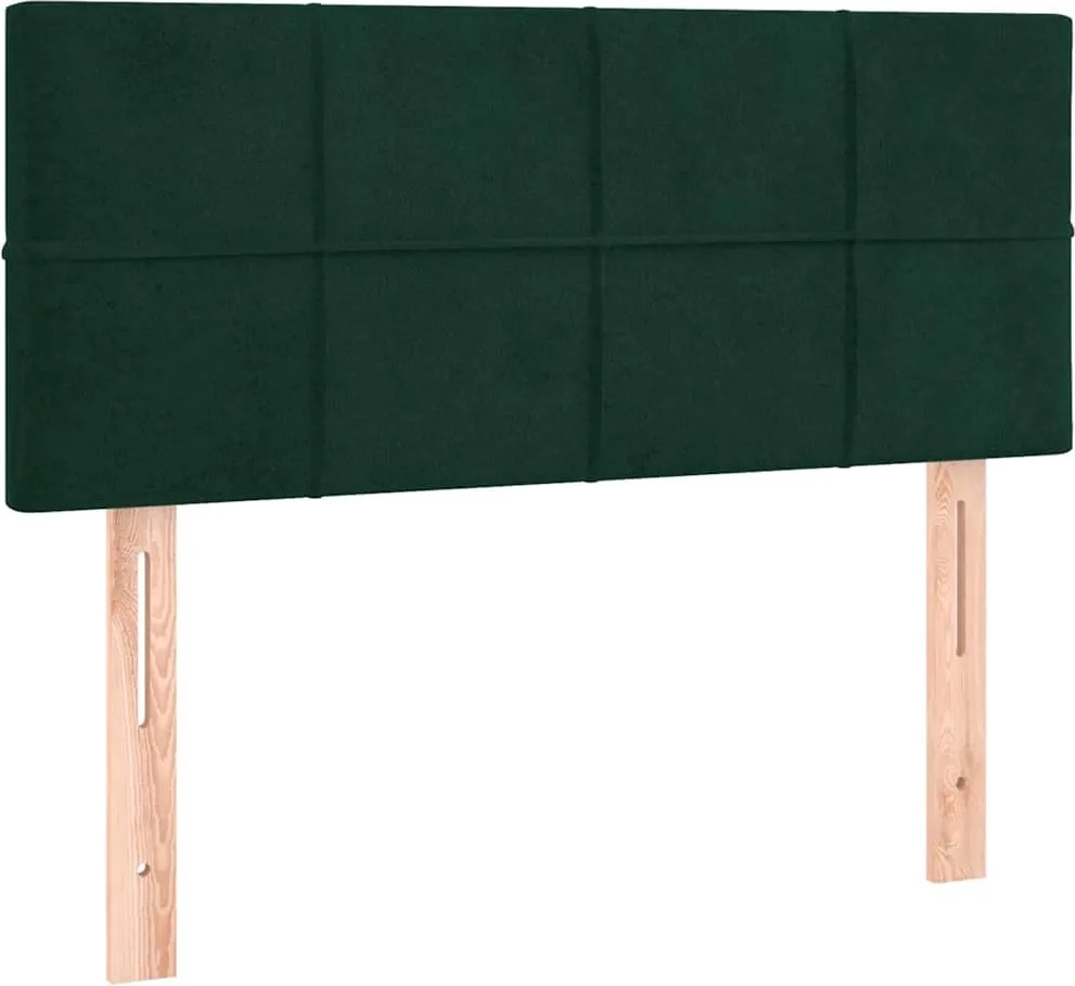 Box spring postel s matrací tmavě zelená 80 x 200 cm samet 3141272