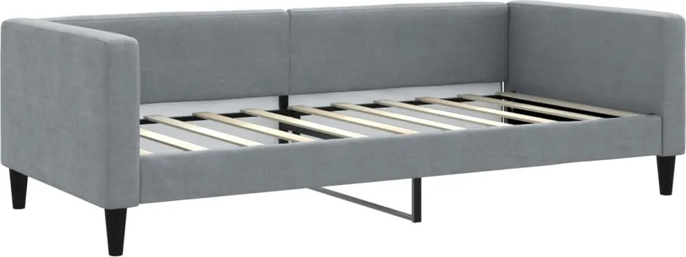 Válenda s přistýlkou a zásuvkami světle šedá 90 x 190 cm textil 3196642