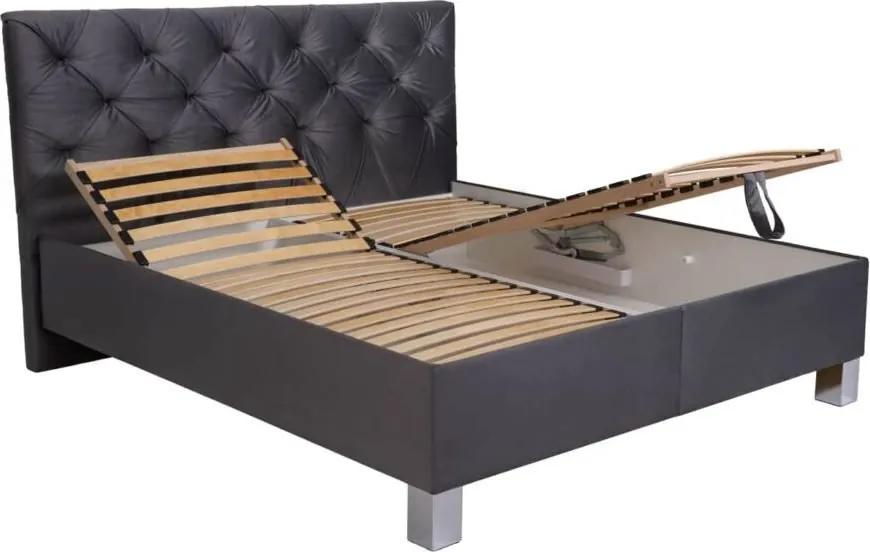 Pohoda Čalouněná postel JADRANKA s úložným prostorem a volně loženou matrací | Látka: Aragon 80,Šířka matrace: 180 cm