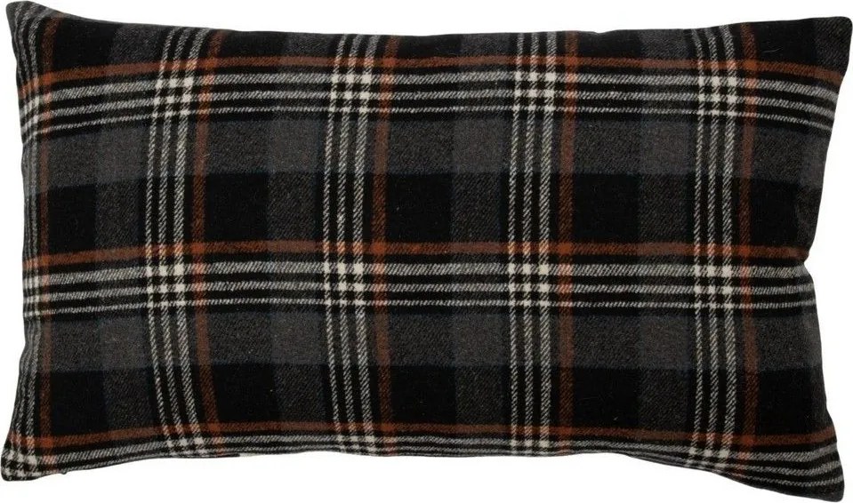 Béžovo-hnědý polštář s motivem jelena a kostkovaným vzorem Check Deer – 30*50*6 cm