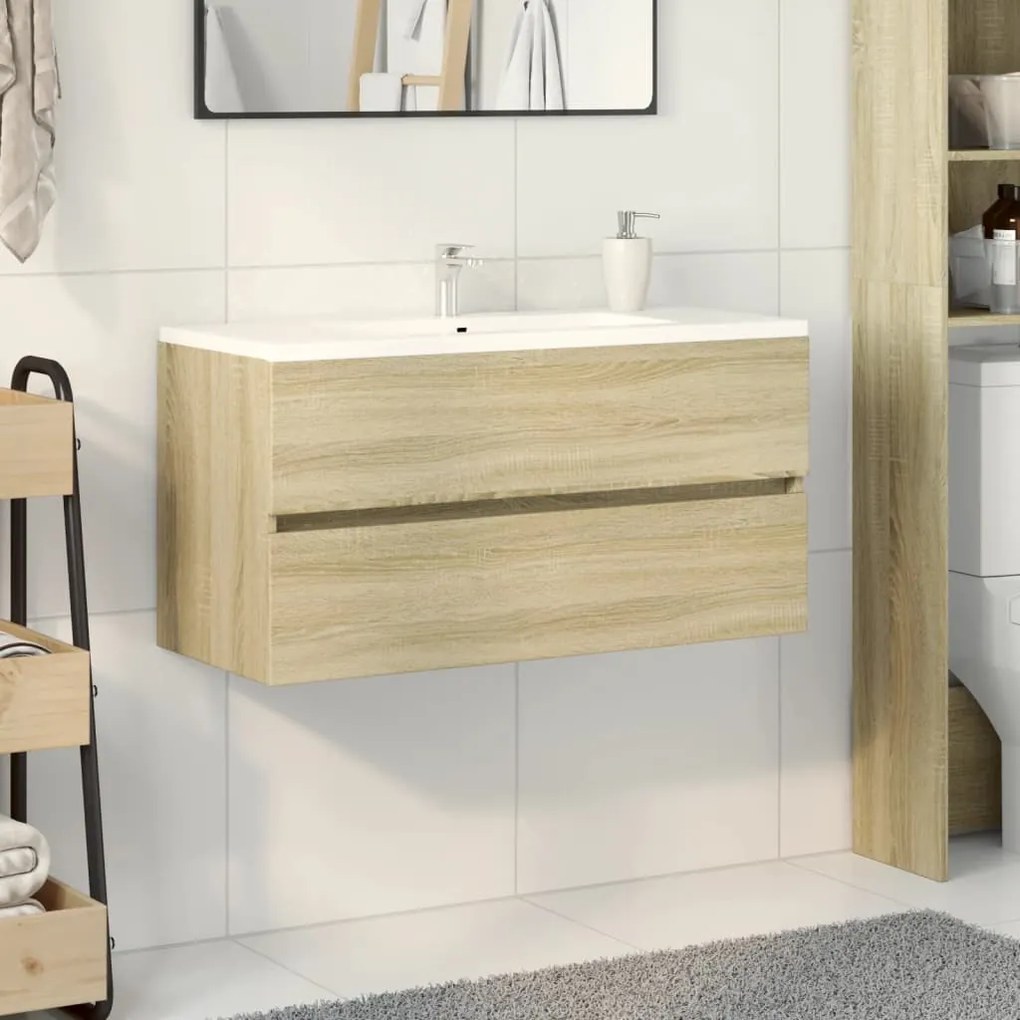 Skříňka Pod Umyvadlo Dub Sonoma 90 X 38,5 X 45 Cm Dřevotříska