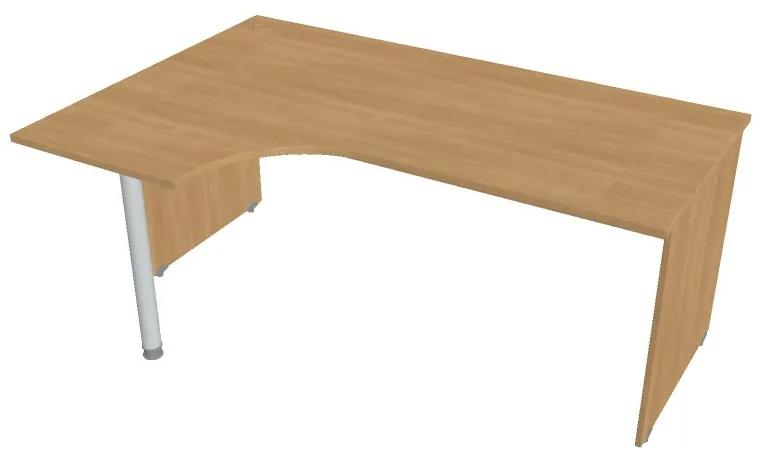 Stůl ergo 180 x 120 cm, pravý Hobis Gate GE 1800 60 P Dekor lamino podnože: dub, Dekor korpusu: dub, Barva nohy: šedivá