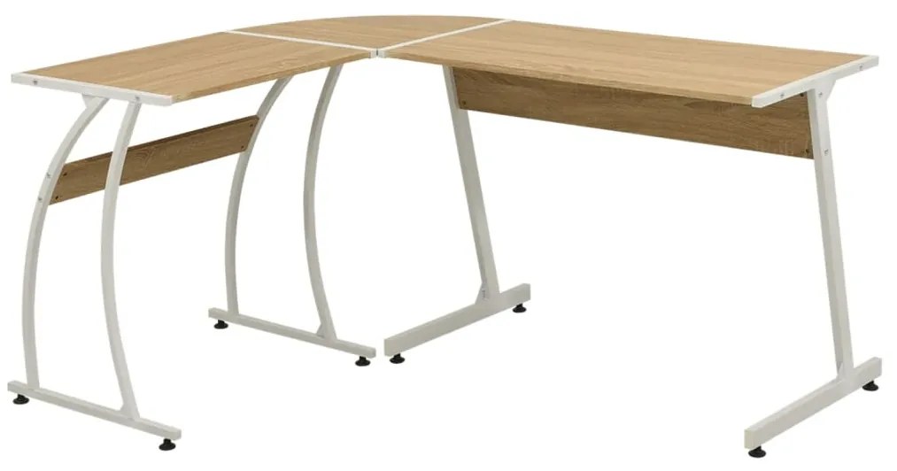 20133 vidaXL Rohový kancelářský stůl ve tvaru L dub