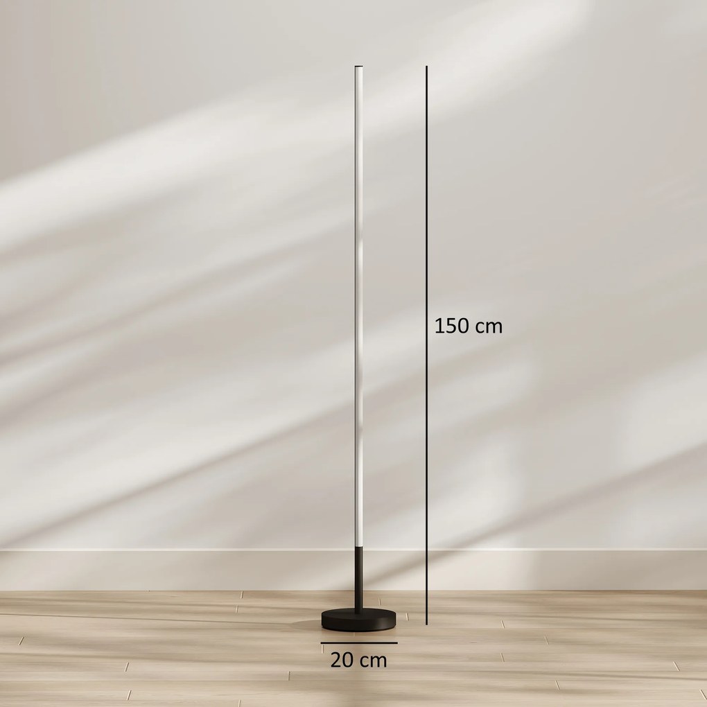 HOMCOM Rohové LED stojací lampy, sada 2 ks, 150 cm, černé