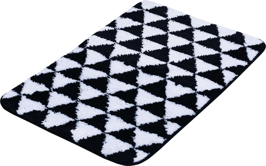 BISK Erga Plain, koupelnová předložka z mikrovlákna 70x45 cm, bílá-černá, ERG-07925