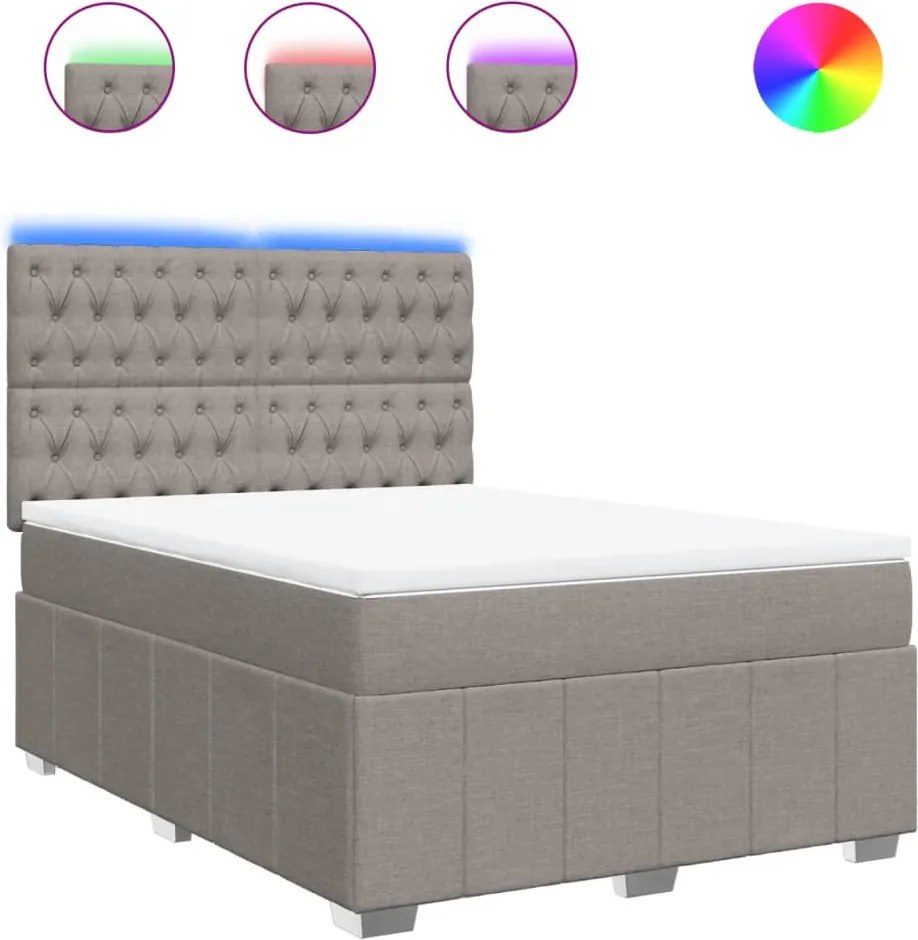 Box spring postel s matrací taupe 140x200 cm textil 3294002