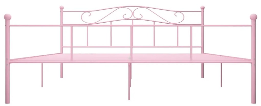 vidaXL Rám postele růžový kov 180 x 200 cm
