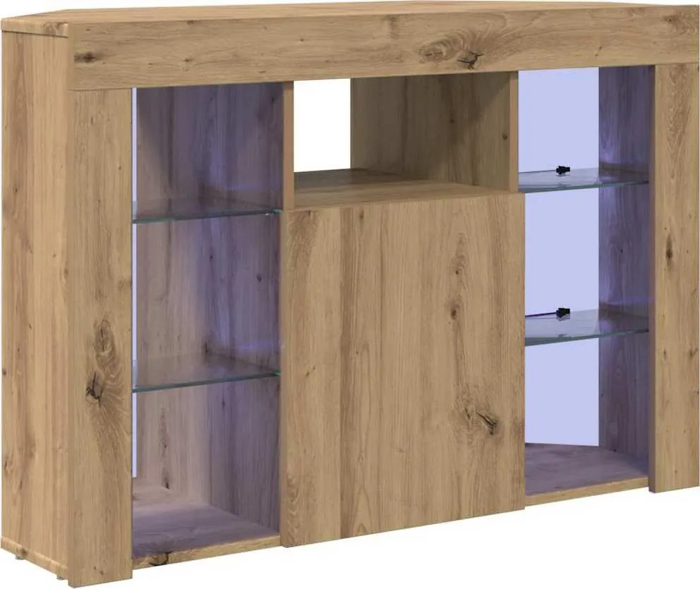 vidaXL Rohový LED TV stojan 100x40x68cm Kompozitní dřevo [889794] Barva: Bílá