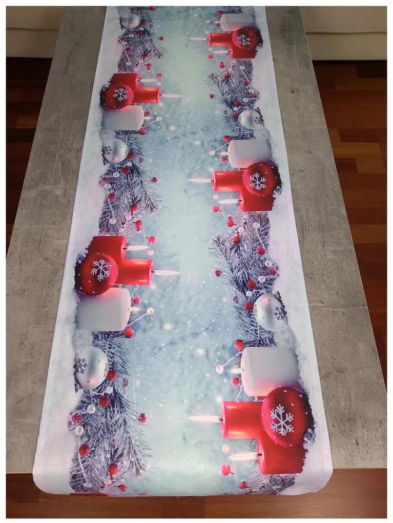 Vánoční ubrus - běhoun na stůl CHRISTMAS CANDLES 40x180 cm Mybesthome