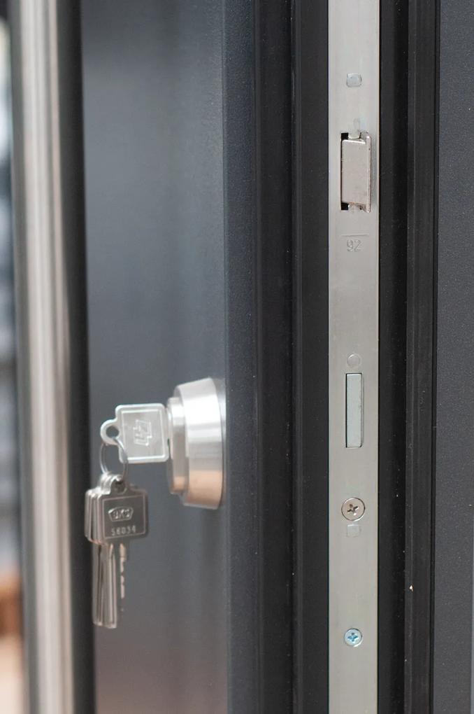 FM Turen - Feldmann & Mayer Vchodové dveře s ocelovým opláštěním FM Turen model DS02 Orientace dveří: Pravé, otevírání ven, Dekor: Zlatý dub, Standardní rozměr dveří včetně rámu: 88 cm x 208 cm - vnější rozměr rámu