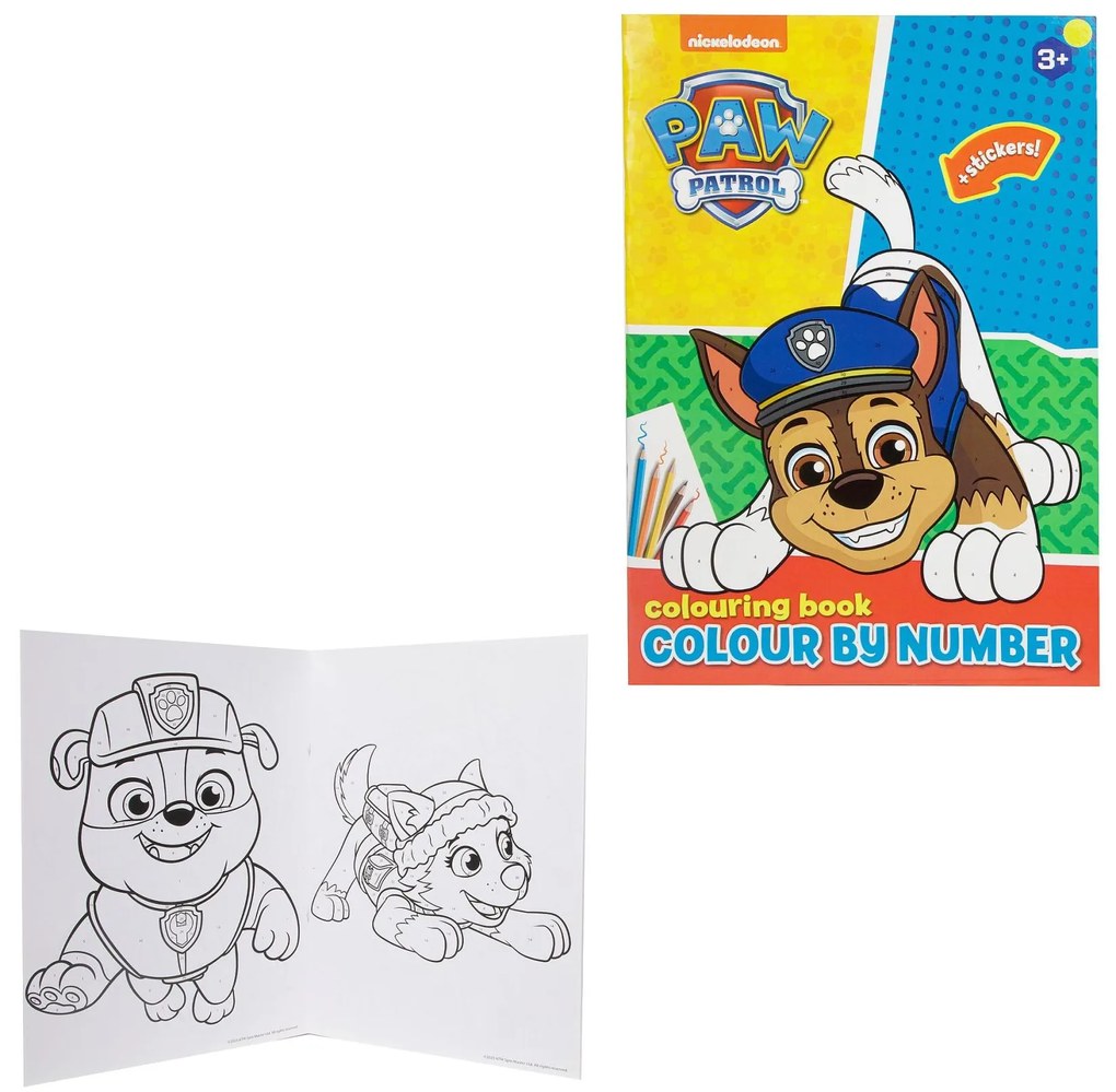 Teddies Malování podle čísel pracovní sešit se samolepkami Tlapková patrola/Paw Patrol 21x29,5cm