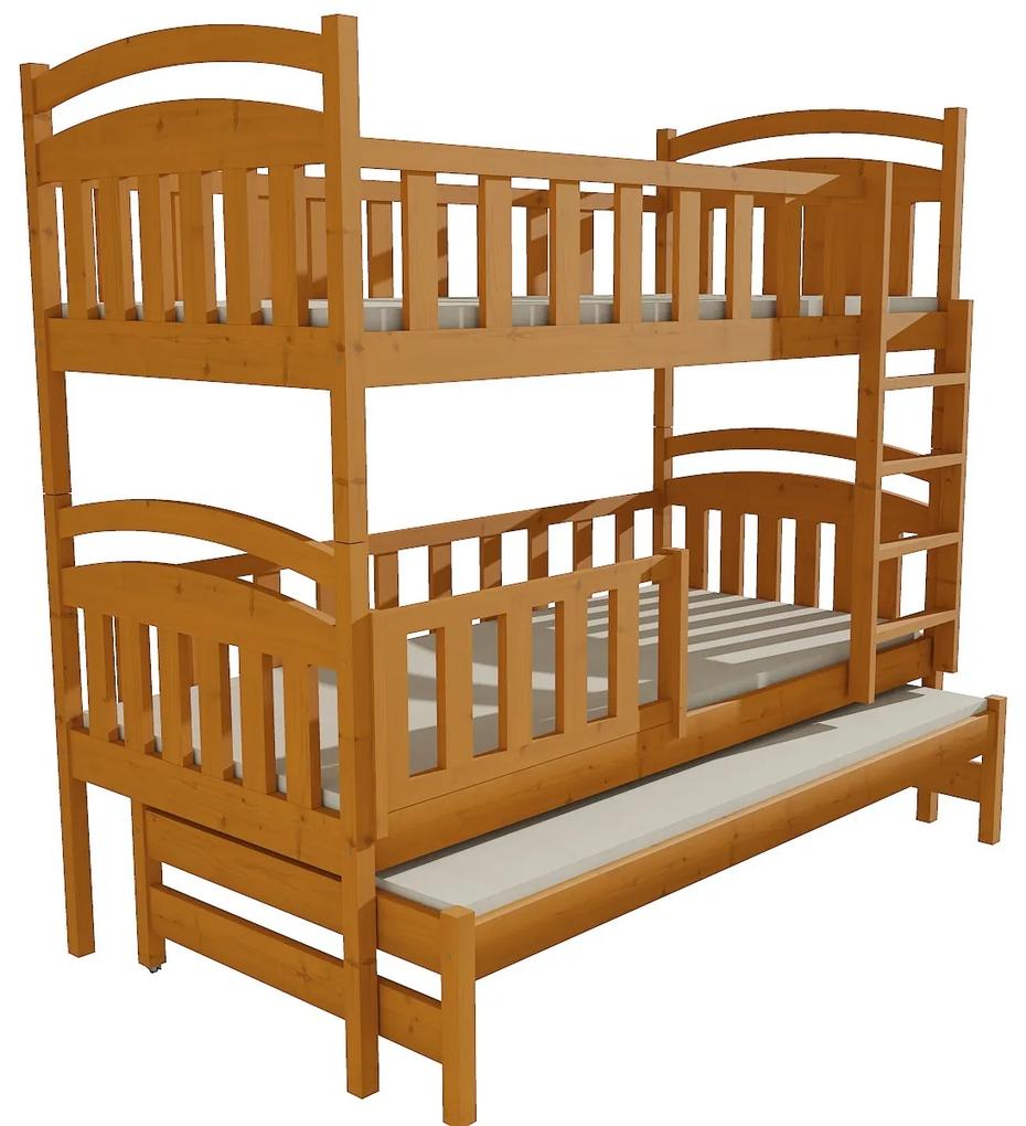 Patrová postel s výsuvnou přistýlkou PPV 014 90 x 190 cm - OLŠE
