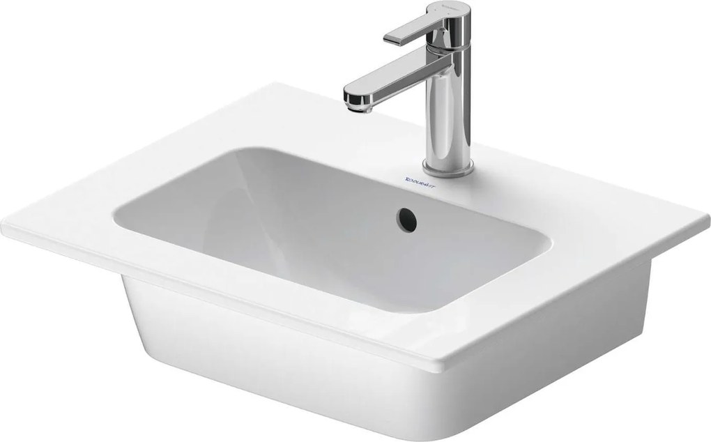 Duravit ME by Starck - Umyvadlo 53x43 cm, s přepadem, otvor pro baterii, DuraShield, matná bílá 233653AC00