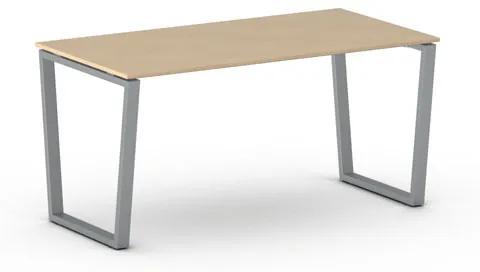 Kancelářský stůl PRIMO IMPRESS, šedostříbrná podnož, 1600 x 800 mm, buk