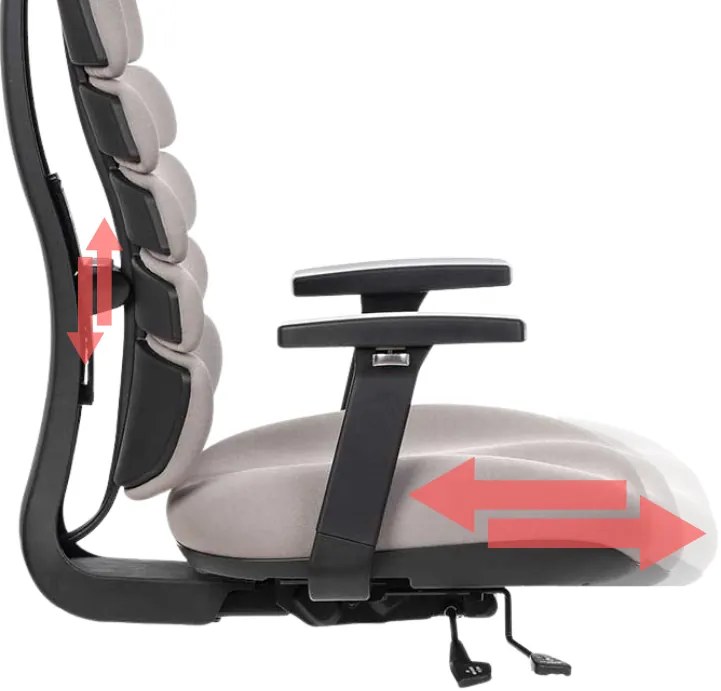MERCURY Ergonomická kancelářská židle WORKEASE - šedá látka