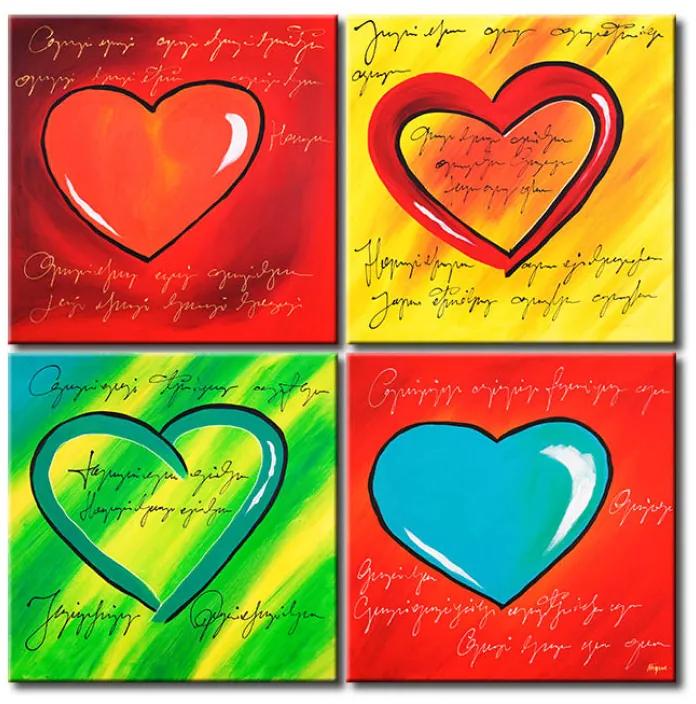 Obraz Kolekce barevných srdcí