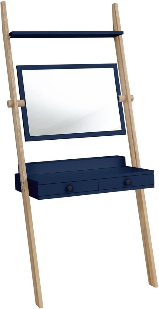 Ragaba Toaletní stolek se zrcadlem Hilding, 49x79x183 cm, námořní modrá/přírodní