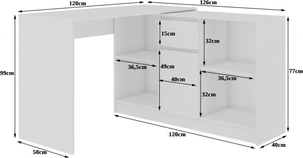 Kancelářská sestava B-17 bílá