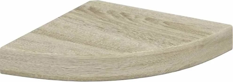 Plovoucí rohové police 2 ks dub 25 x 25 x 3,8 cm MDF 323905