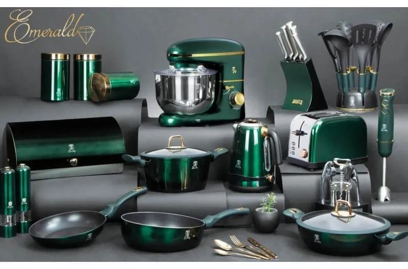 BERLINGERHAUS Sada nožů a kuchyňského náčiní ve stojanu 12 ks Emerald Collection BH-6250