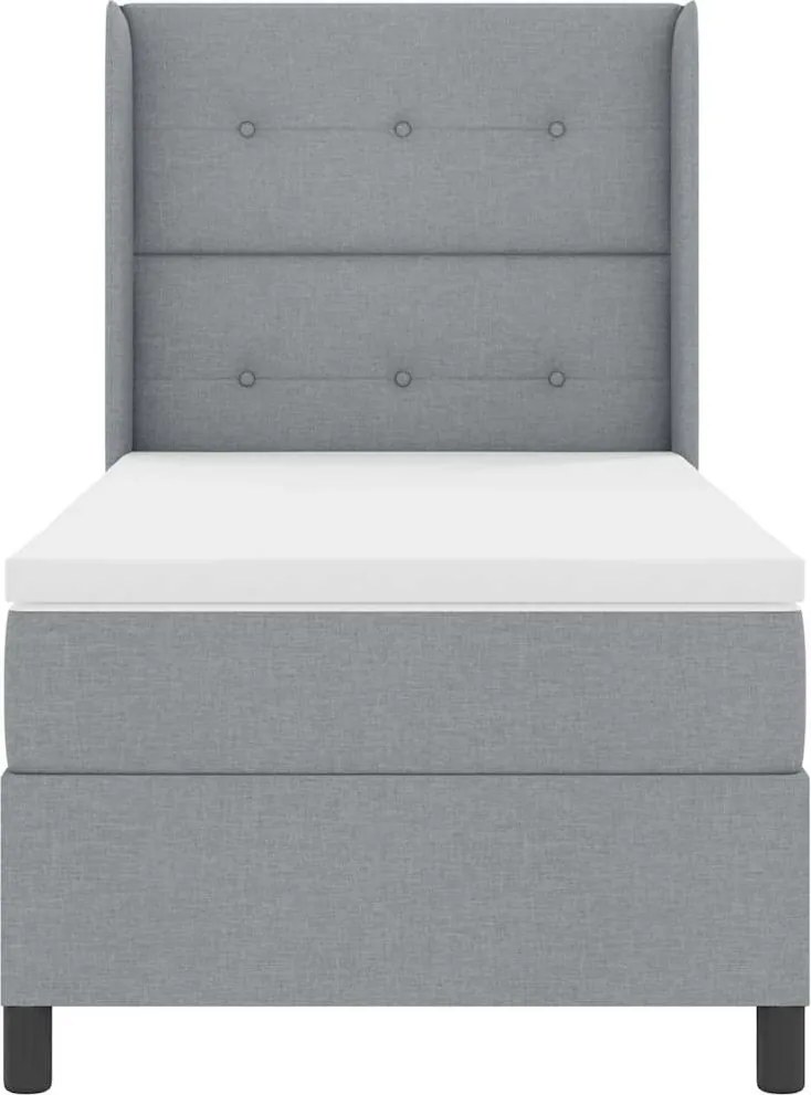 Postel s boxspringem s polštářem Světle šedá 200 x 80 cm textil 3341609