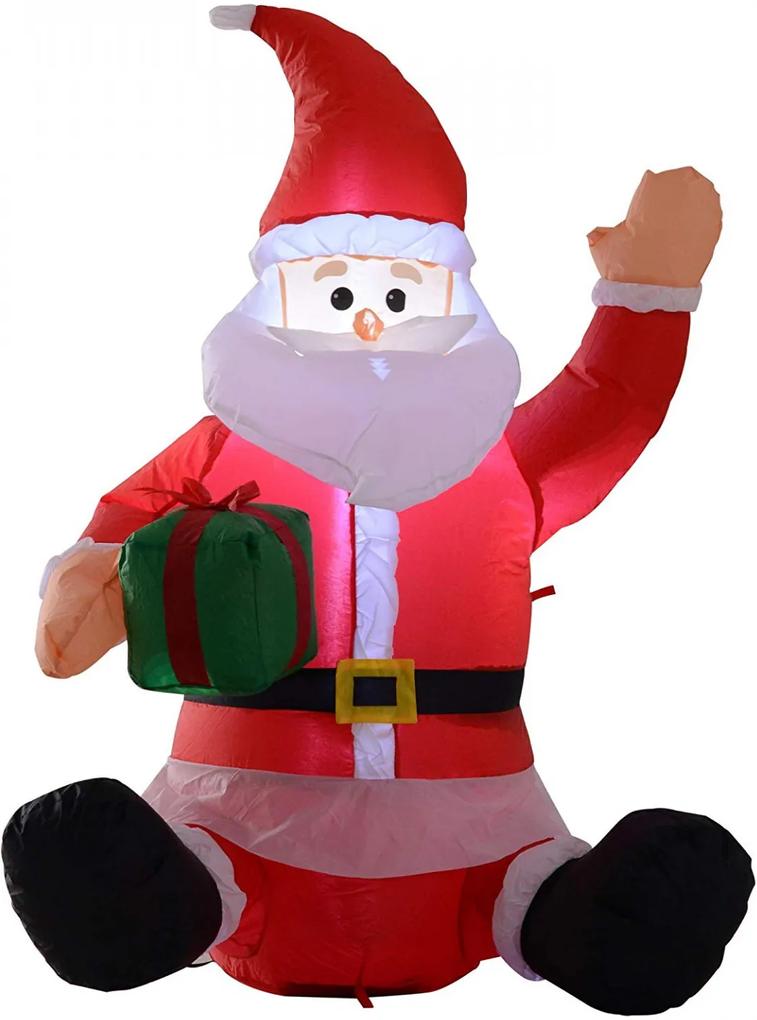 Goleto Nafukovací sedící Santa Claus s LED osvětlením 120 cm
