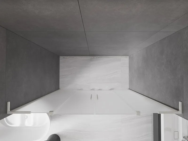 Mexen Velar L Duo, posuvné sprchové dveře do otvoru 180 cm, 8mm sklo námraza, broušená ocel, 871-180-003-32-97