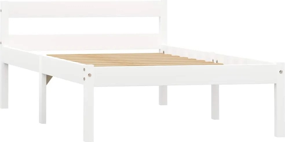 Rám postele bílý masivní borové dřevo 90 x 200 cm 283184