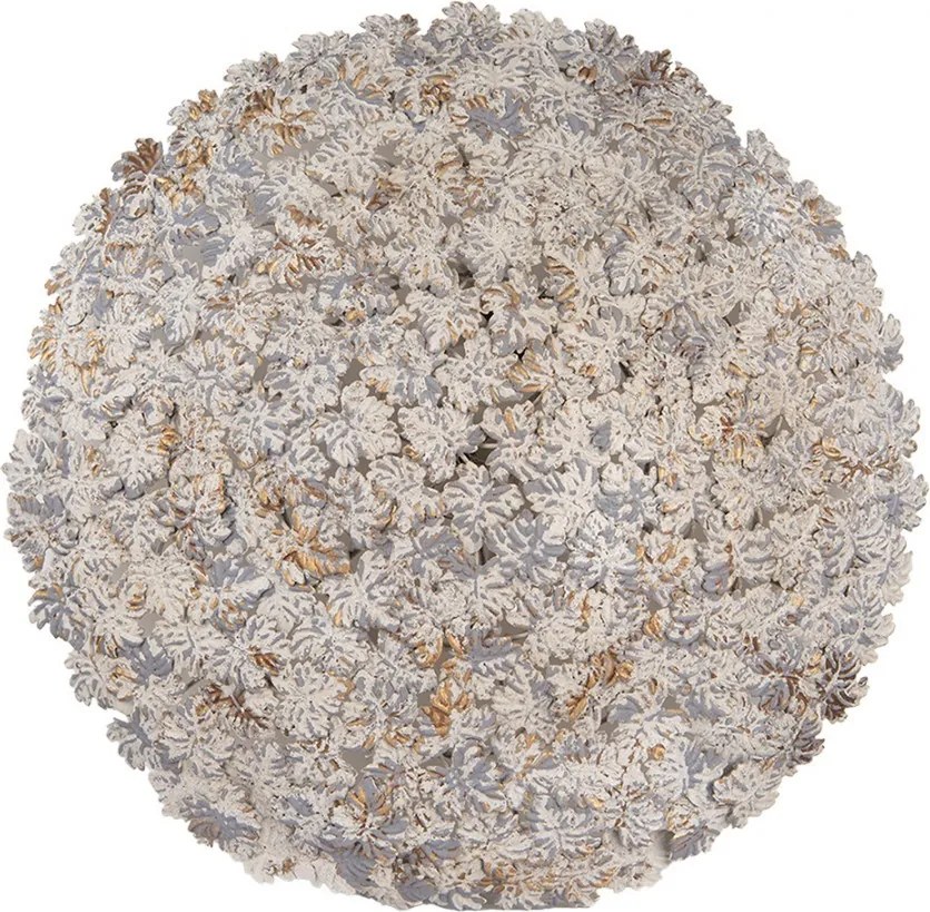 Béžovo-šedé antik nástěnné světlo s listy Esmé - Ø 62*12 cm E27/ma* 4*60W