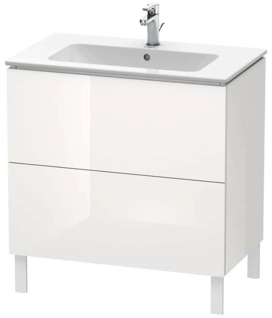 Duravit L-Cube - Umyvadlová skříňka 86x82x48 cm, 2 zásuvky, lesklá bílá LC662602222